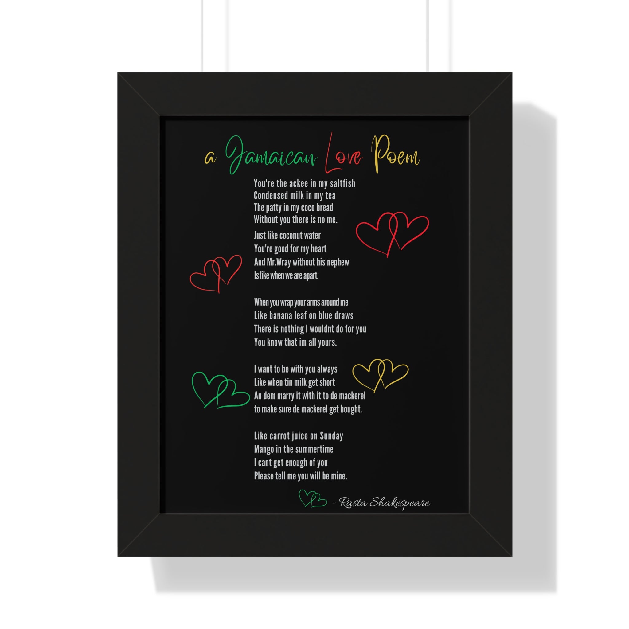Jamaican Love Poem Framed Poster – Irie Blues Boutique